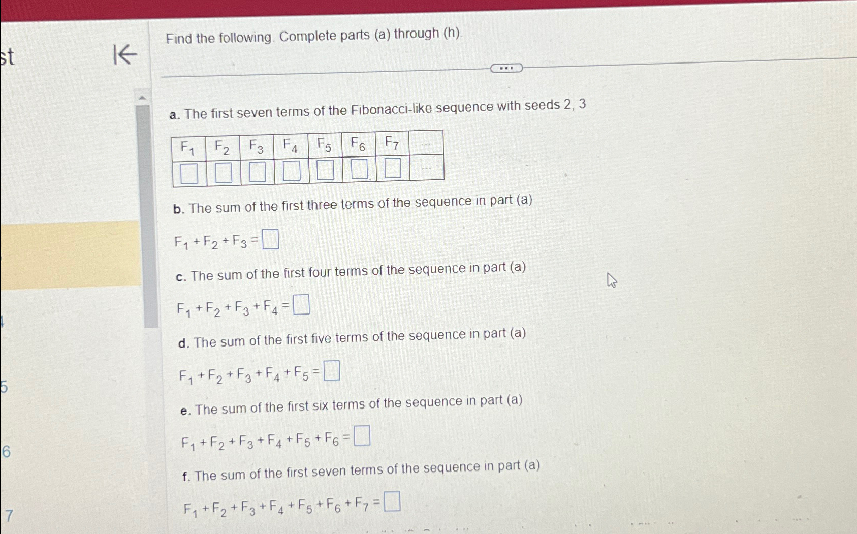 Solved Find the following Complete parts (a) ﻿through (h).a. | Chegg.com