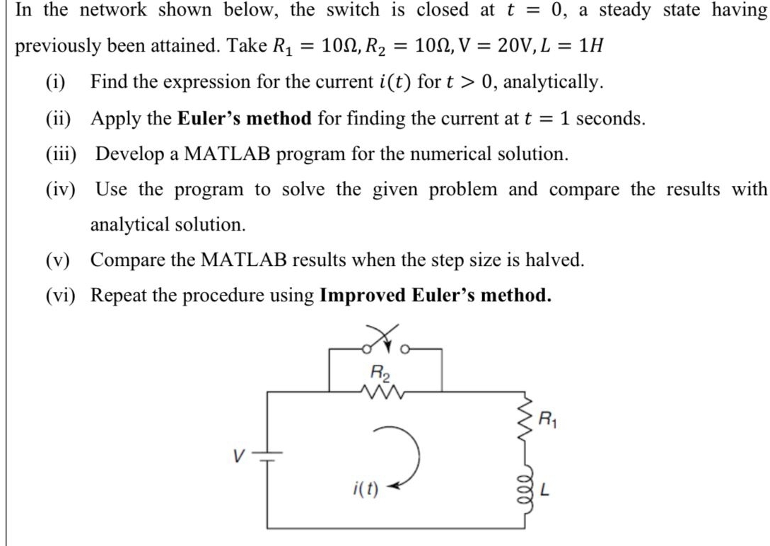 Solved In the network shown below, the switch is closed at | Chegg.com