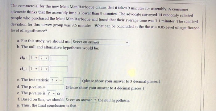 Solved The commercial for the new Meat Man Barbecue claims | Chegg.com