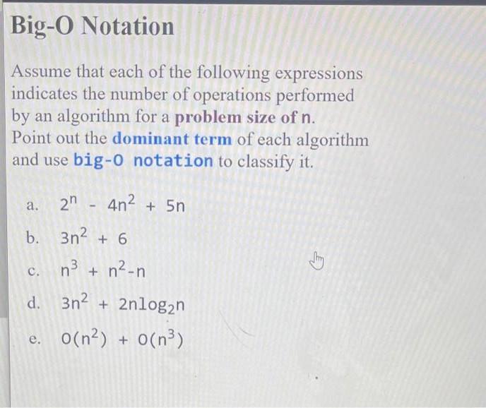 Solved Assume that each of the following expressions | Chegg.com