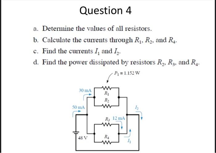 Solved Question 4 a. Determine the values of all resistors. | Chegg.com