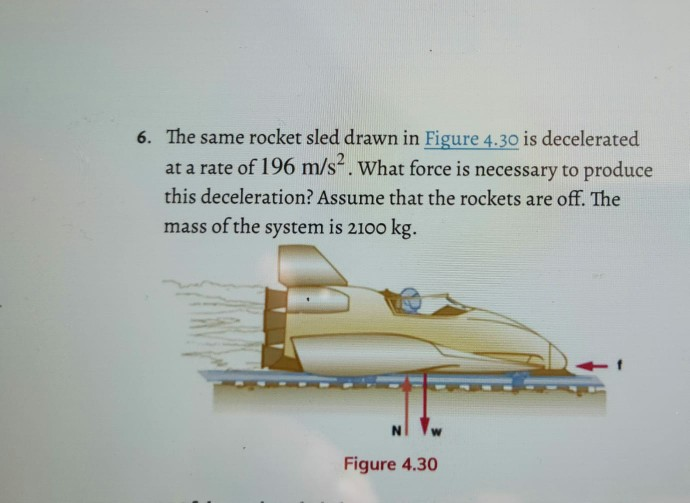 Solved 6. The same rocket sled drawn in Figure 4.30 is | Chegg.com