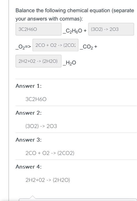 Solved Balance the following chemical equation (separate | Chegg.com