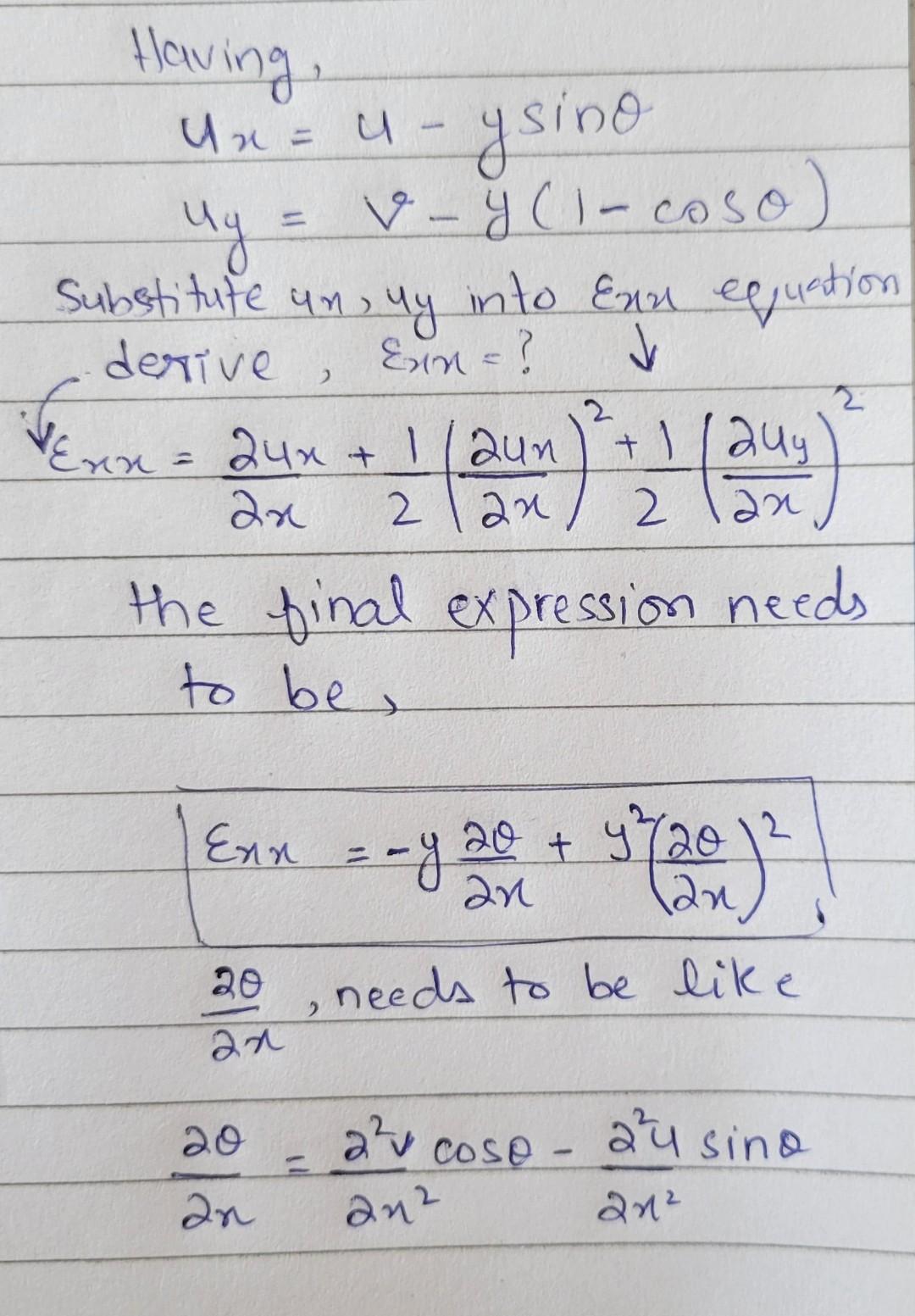 Solved given are the values of Ux and Uy, and they need to | Chegg.com