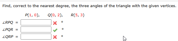 Solved Find, correct to ﻿the nearest degree, the three | Chegg.com