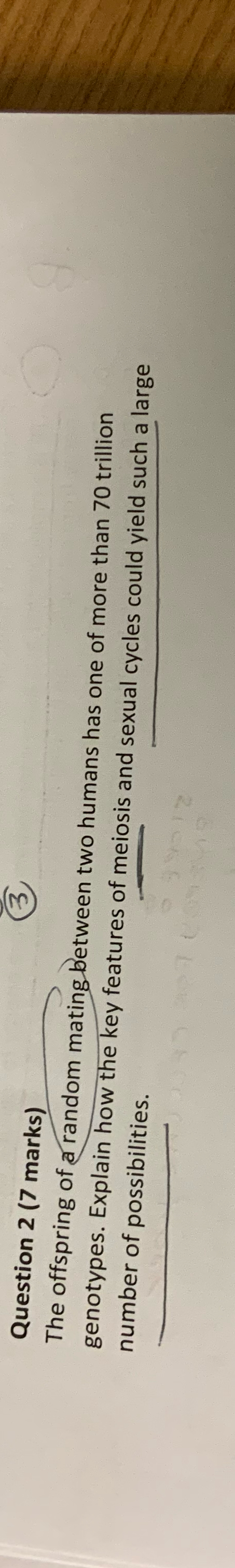 Solved Question 2 (7 ﻿marks)The offspring of a random mating | Chegg.com