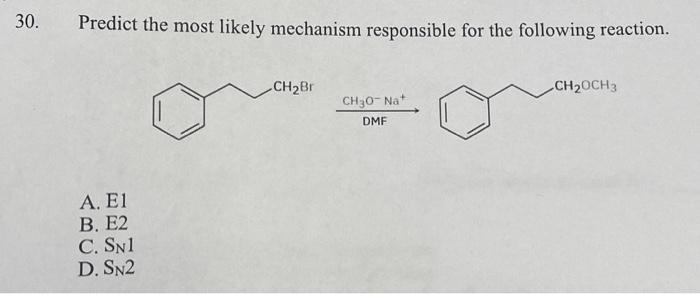 Solved Predict the most likely mechanism responsible for the | Chegg.com