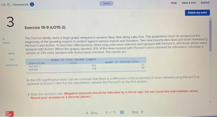 Solved Submit Help Save & Exit Saved Ch 15- Homework Check | Chegg.com