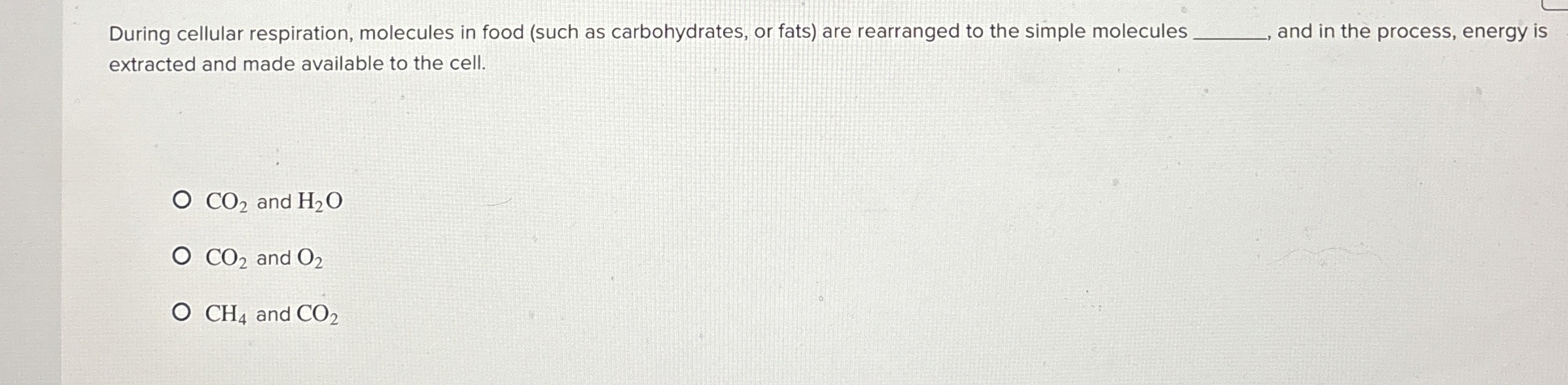 Solved During cellular respiration, molecules in food (such | Chegg.com
