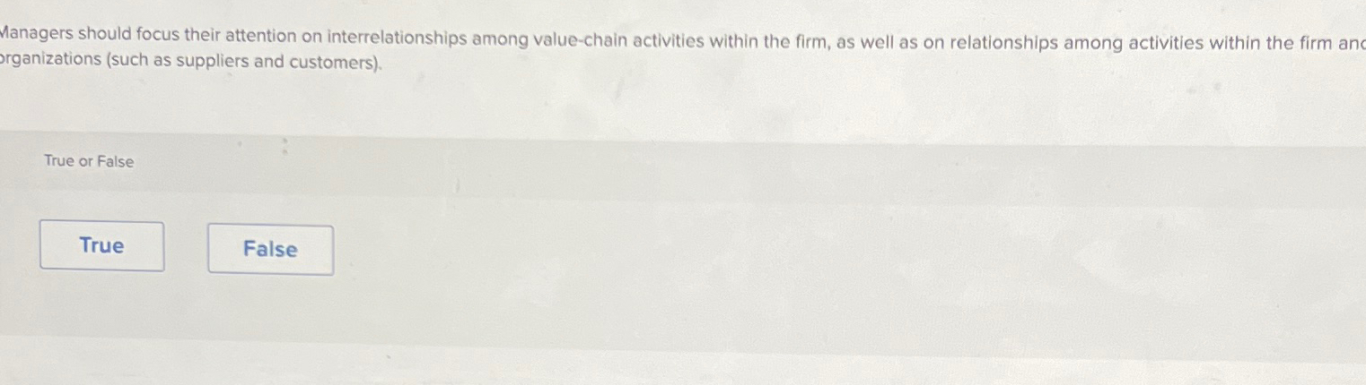 Solved Managers should focus their attention on | Chegg.com