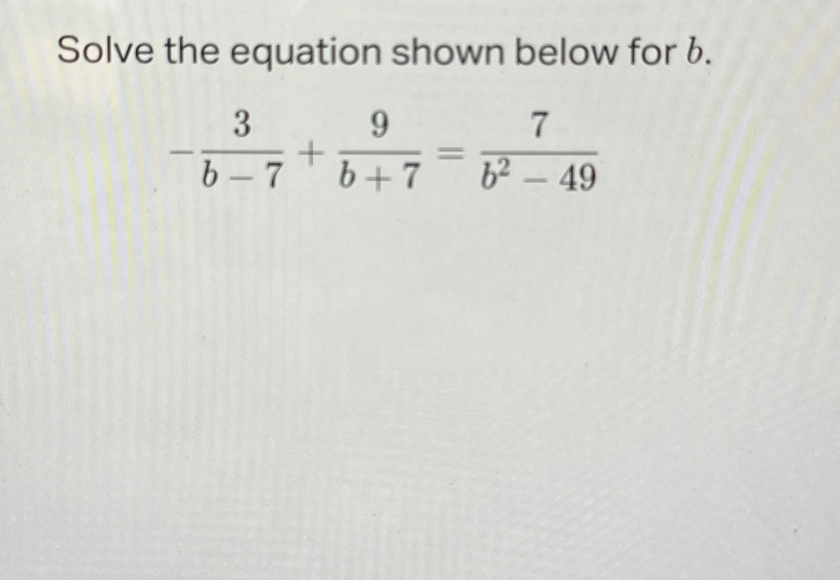 Solved Solve the equation shown below for | Chegg.com