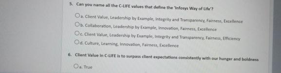 Solved Can you name all the C-LIFE values that define the | Chegg.com