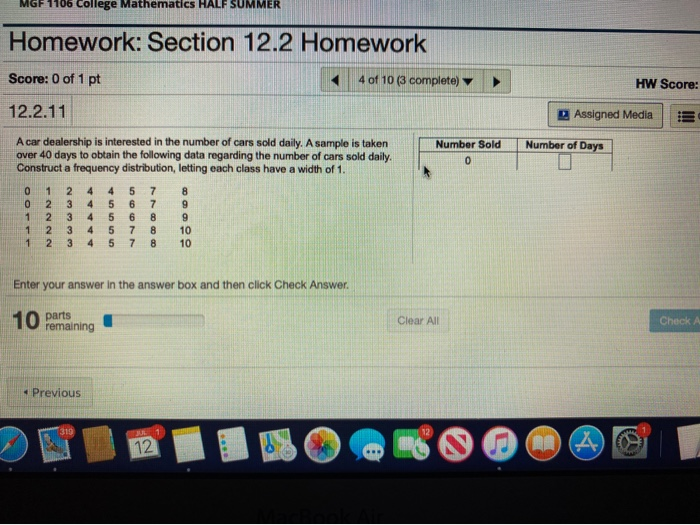 Solved MGF 1106 College Mathematics HALF SUMMER Homework: | Chegg.com