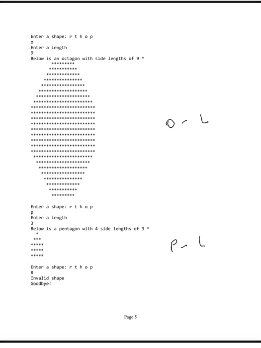 Solved hello, i need a for loop statement to make a hexagon | Chegg.com
