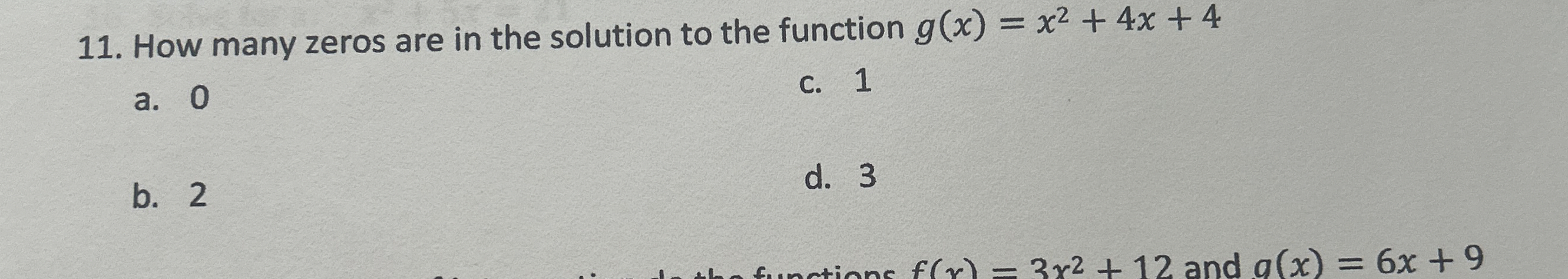 Solved How many zeros are in the solution to the function | Chegg.com
