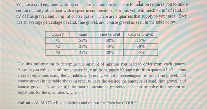 You are a civil engineer working on a construction | Chegg.com