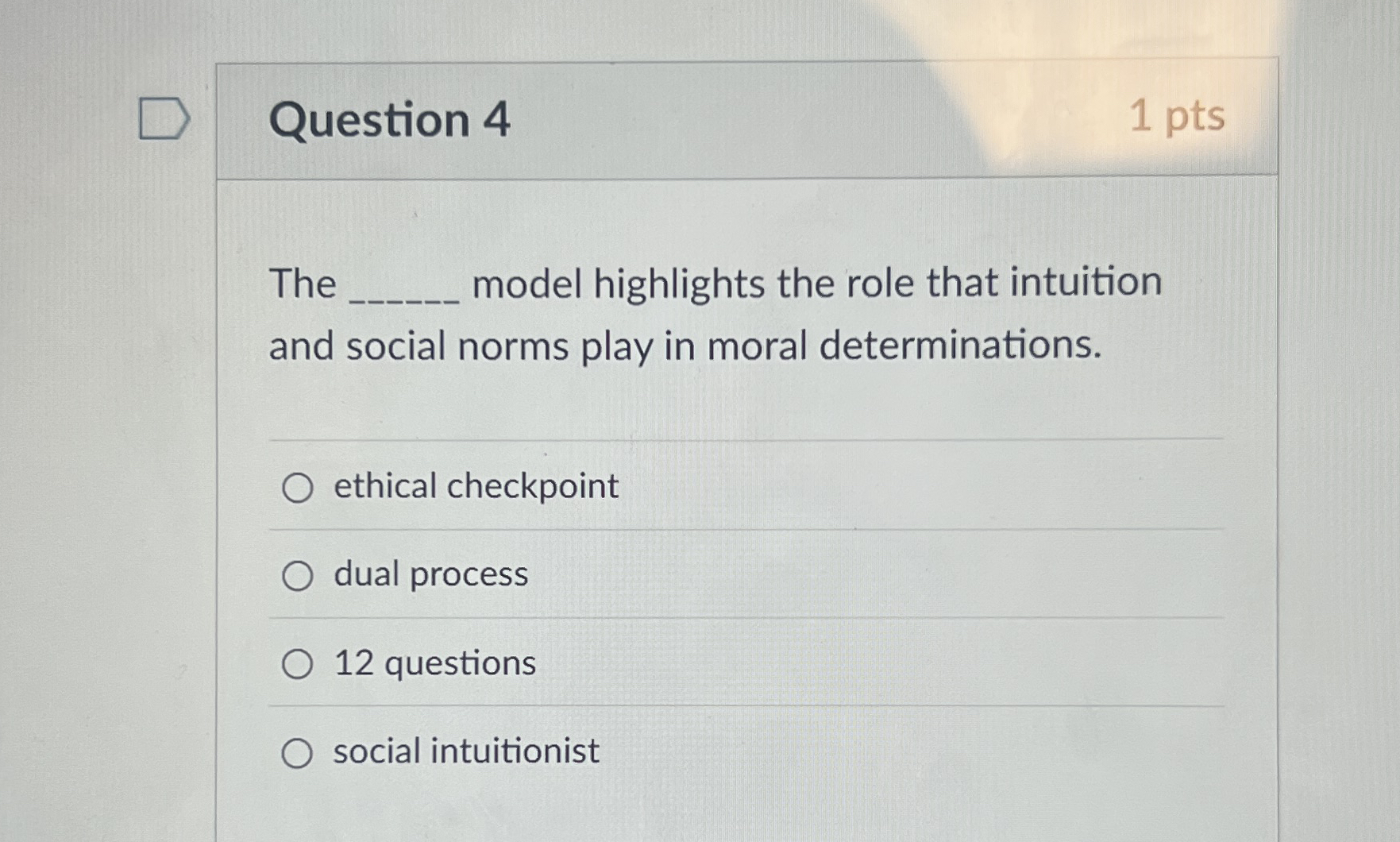 Solved Question 41 ﻿ptsThe ﻿model highlights the role that | Chegg.com