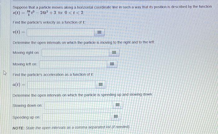 Solved Suppose that a particle moves along a horizontal | Chegg.com