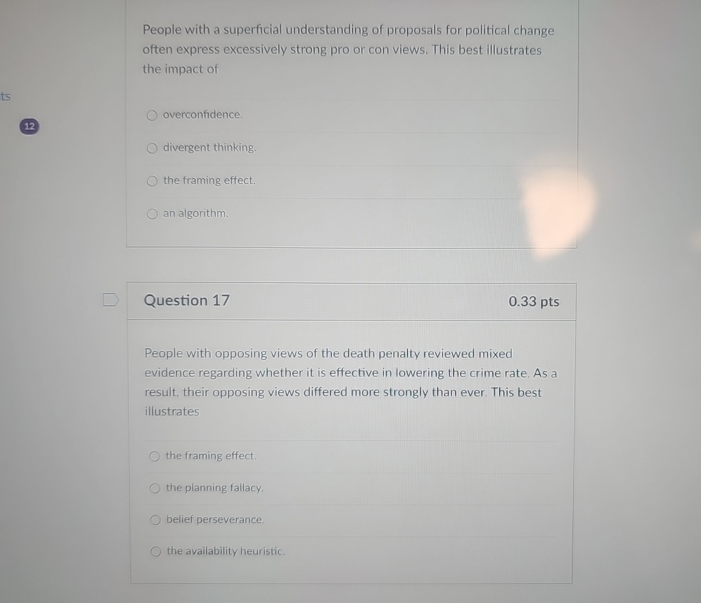 Solved People with a superficial understanding of proposals | Chegg.com