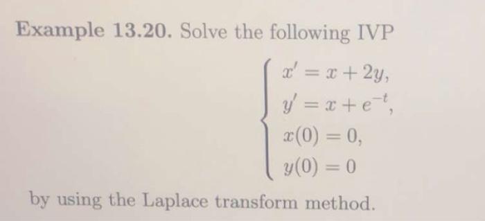 Solved Example 13.20. Solve the following IVP | Chegg.com