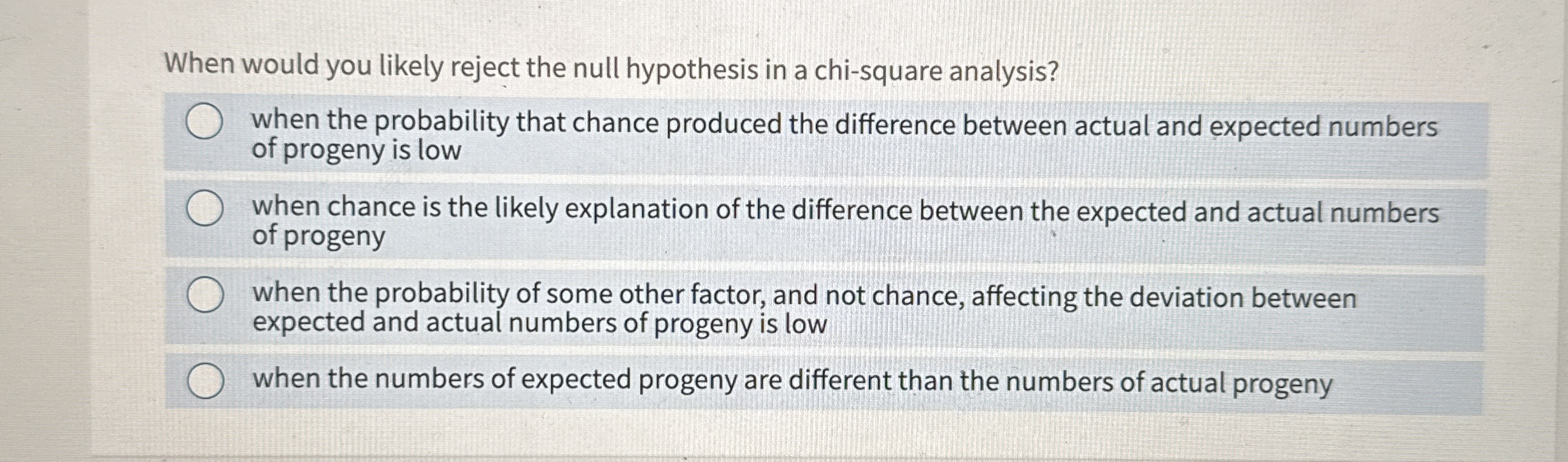 Solved When would you likely reject the null hypothesis in a | Chegg.com