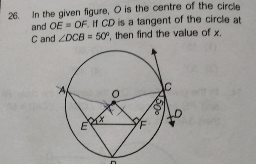 Solved In the given figure, O ﻿is the centre of the circle | Chegg.com