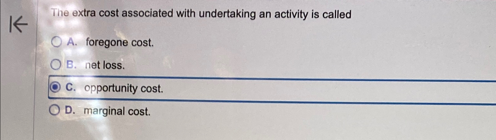 Solved The extra cost associated with undertaking an | Chegg.com