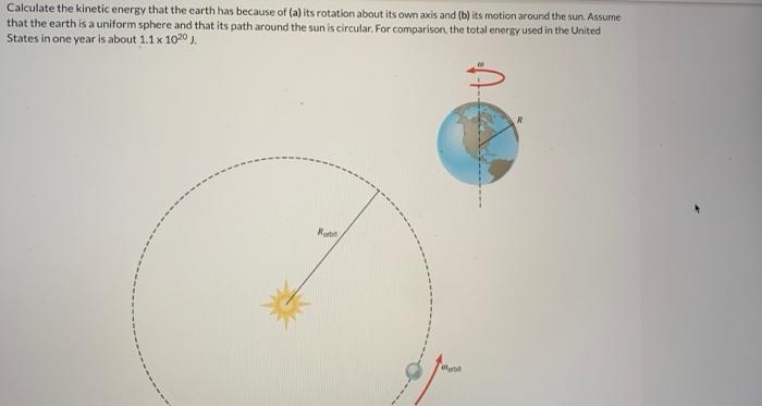Solved Calculate the kinetic energy that the earth has | Chegg.com