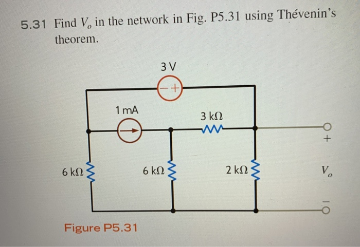 Solved 5.31 Find V. in the network in Fig. P5.31 using | Chegg.com