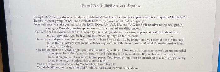 Solved Using UBPR data, perform an analysis of Silicon | Chegg.com