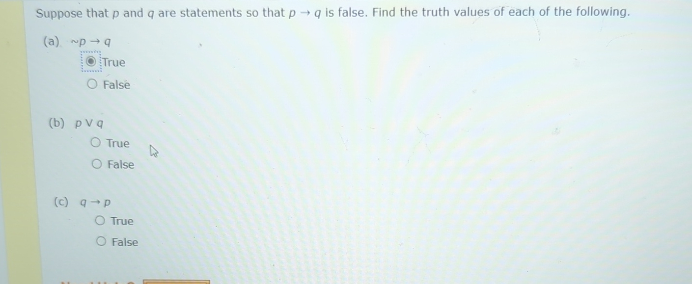 Solved Suppose that p ﻿and q ﻿are statements so that p→q ﻿is | Chegg.com