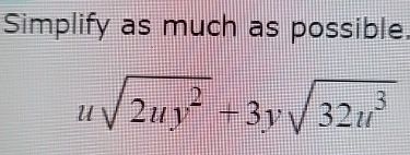 Solved Simplify as much as possible.u2uy22+3y32u32 | Chegg.com