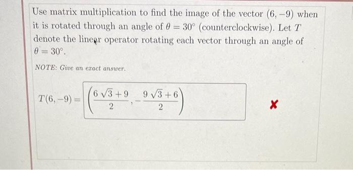 Solved Use matrix multiplication to find the image of the | Chegg.com