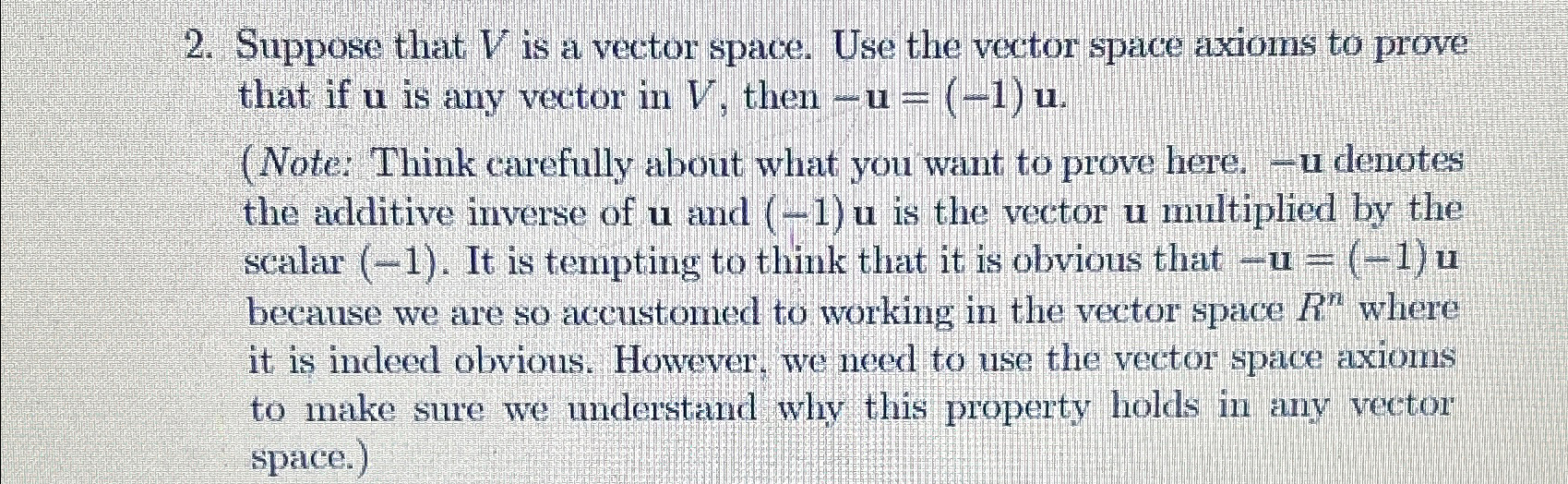 Solved Suppose that V ﻿is a vector space. Use the vector | Chegg.com