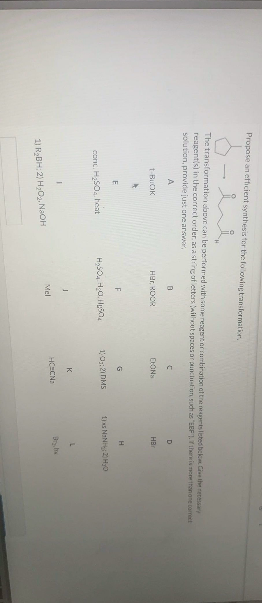 Propose an efficient synthesis for the following | Chegg.com