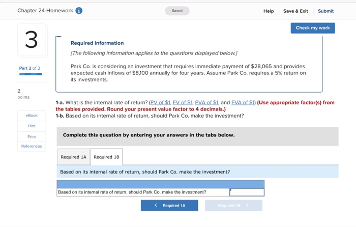 Solved Chapter 24-Homework Saved Help Save & Exit Submit | Chegg.com
