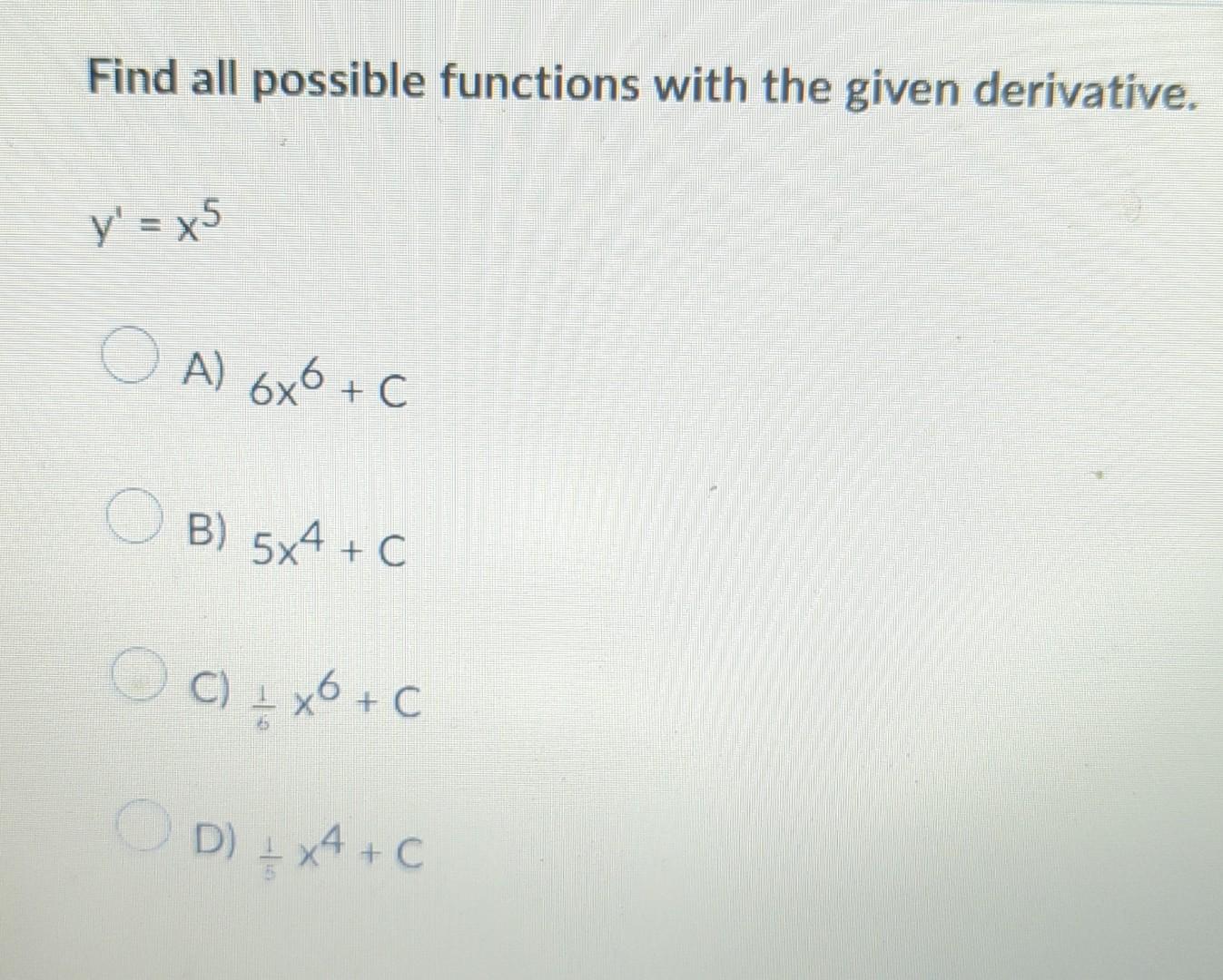 Solved Find all possible functions with the given | Chegg.com