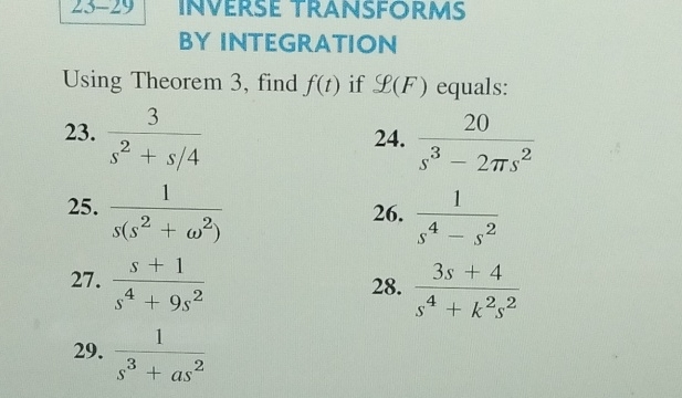 Solved INVERSE TRANSFORMSBY INTEGRATIONUsing Theorem 3, | Chegg.com