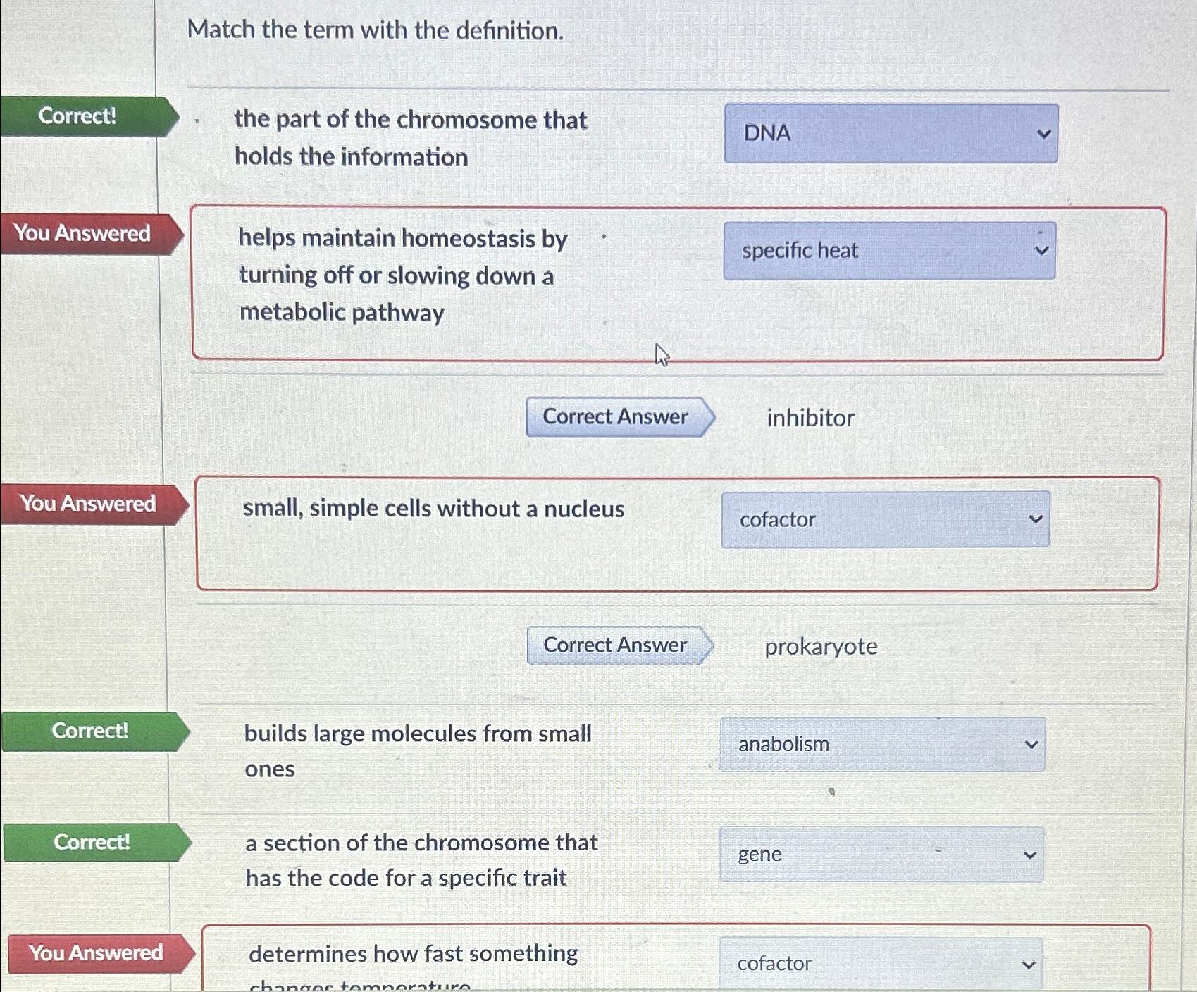 Solved Match the term with the definition.Correct!the part | Chegg.com