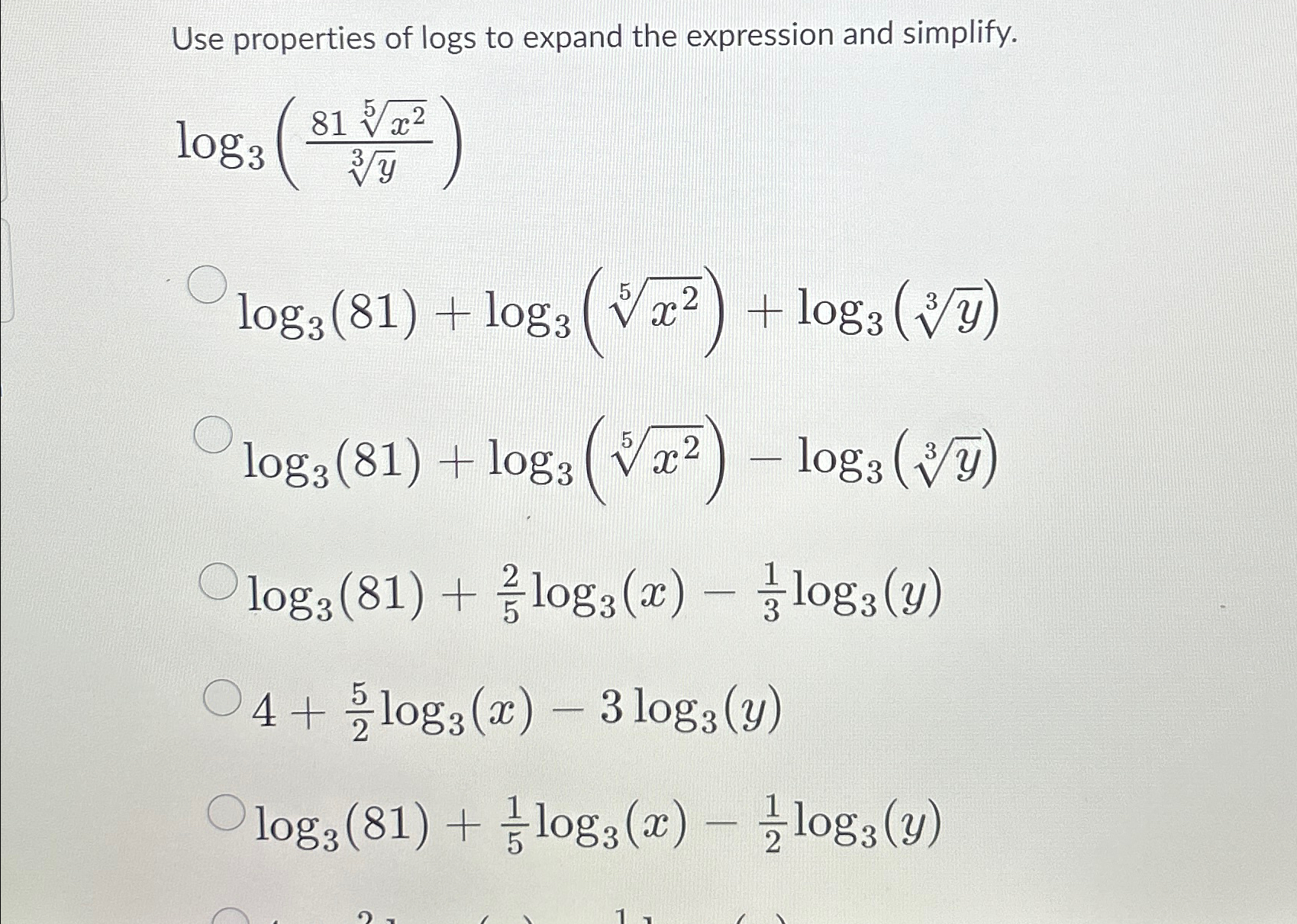 Solved Use properties of logs to expand the expression and | Chegg.com