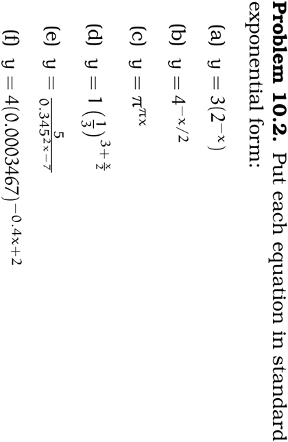 Solved Put each equation in standard exponential form: y = | Chegg.com