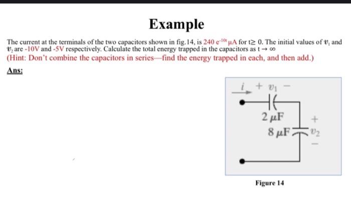 Solved Example The current at the terminals of the two | Chegg.com