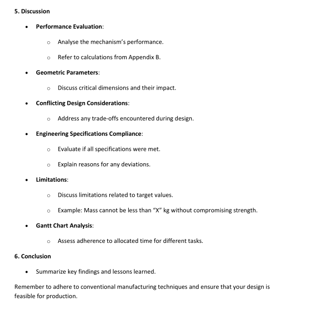 Solved Mechanical Engineering Design MED360SDesign Project: | Chegg.com