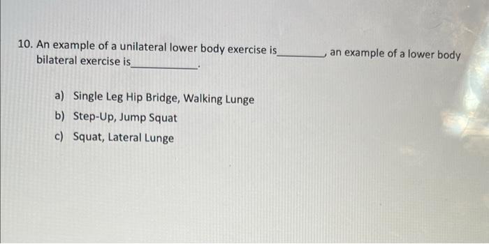 Solved 5. Which of the following exercise pairings provides | Chegg.com