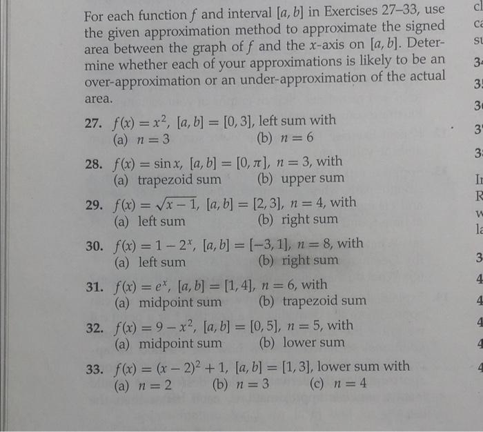 Solved For each function f and interval [a,b] in Exercises | Chegg.com