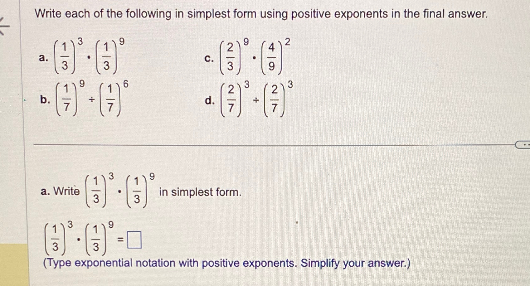 Solved Write each of the following in simplest form using | Chegg.com