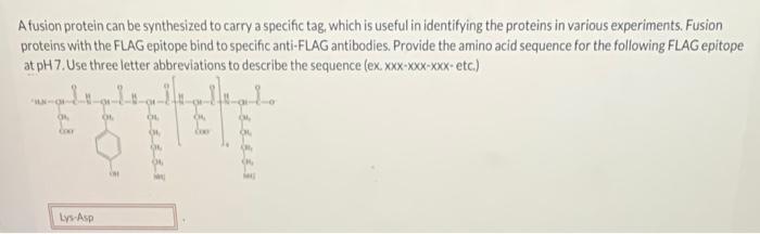 Solved A fusion protein can be synthesized to carry a | Chegg.com