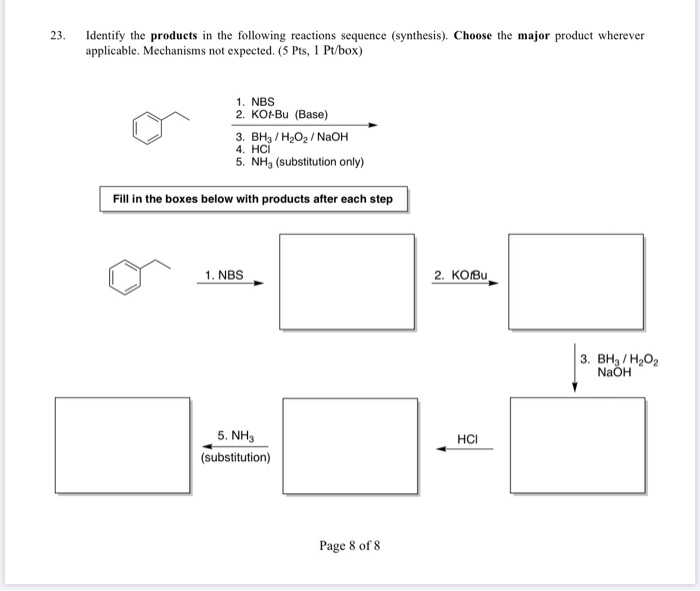 Solved 23. Identify the products in the following reactions | Chegg.com