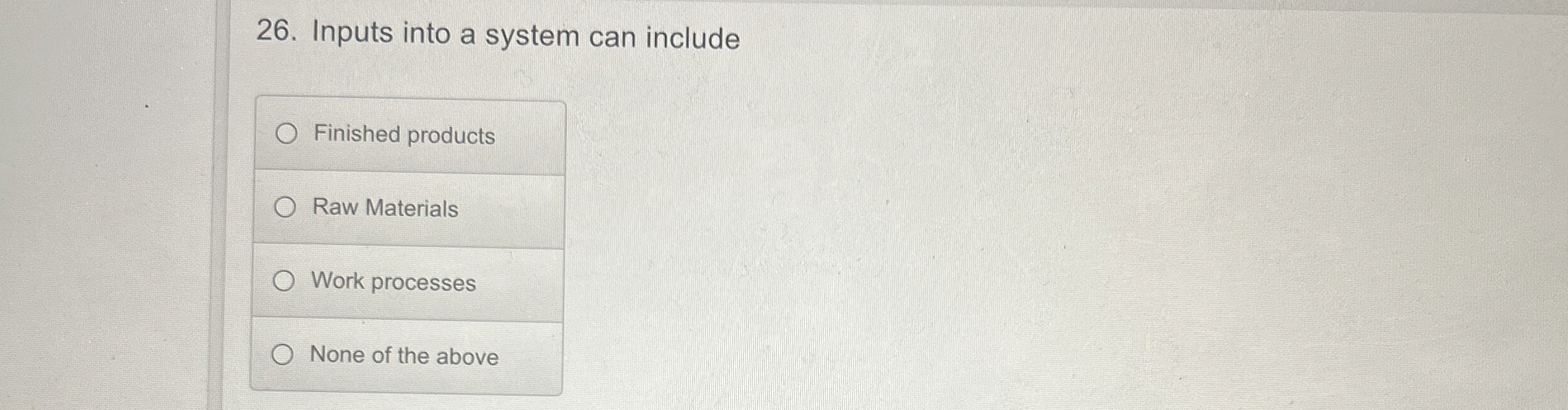 Solved Inputs into a system can includeFinished productsRaw | Chegg.com