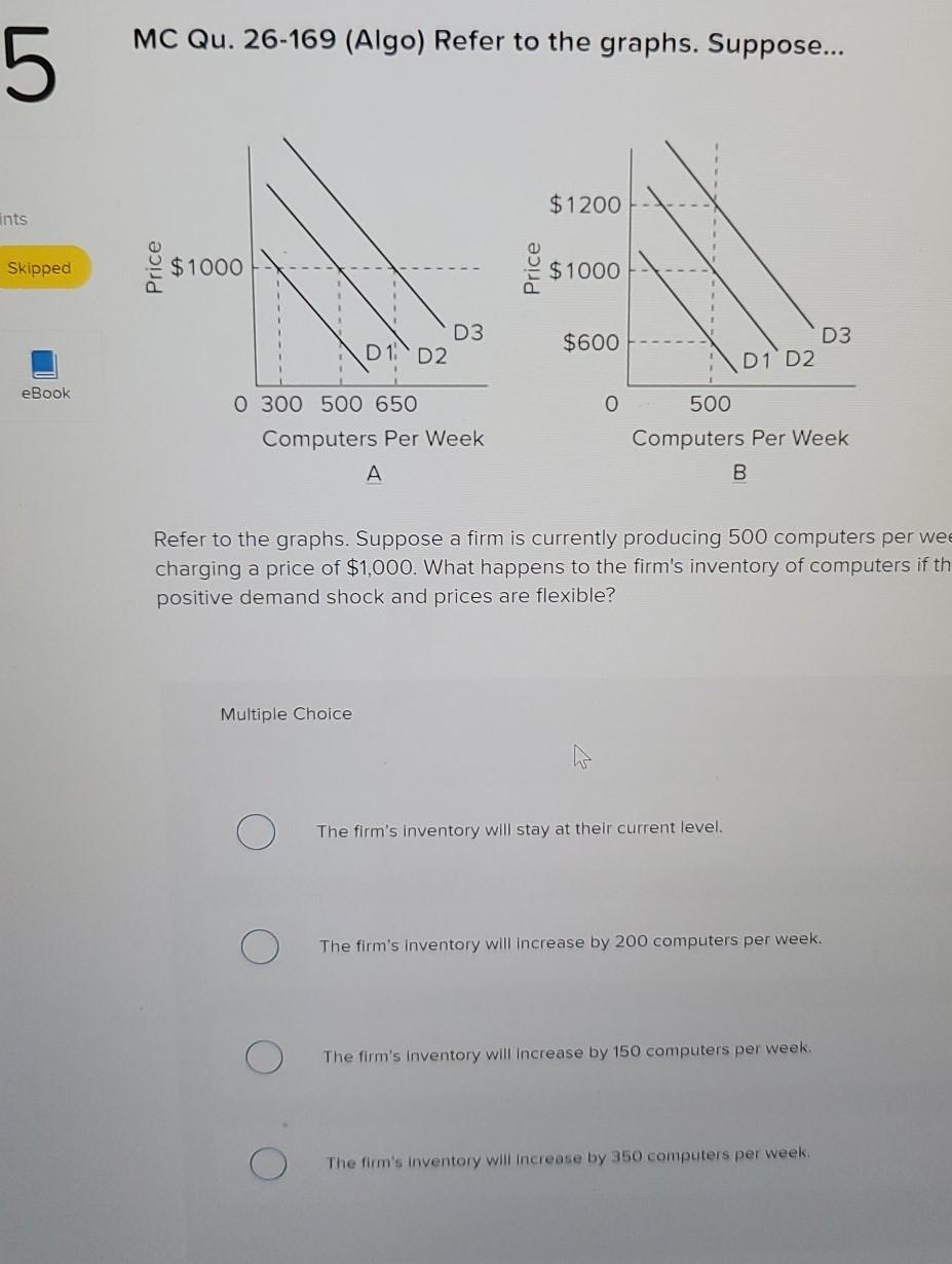 Solved MC Qu. 26-169 (Algo) Refer to the graphs. Suppose... | Chegg.com